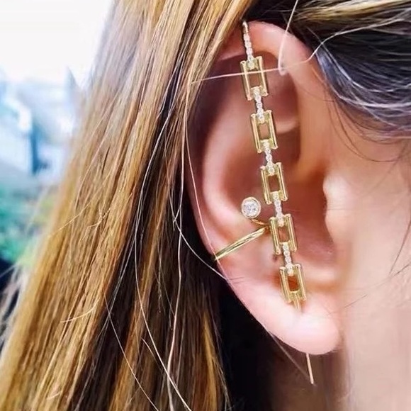 Jewelry | Chain Link Pin Cuff Earring | Poshmark